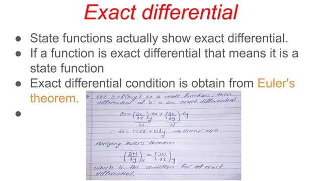 Thermodynamic msc 1.State function,exact differential,Maxwell Equation ...