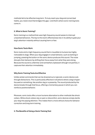 Say Goodbye to Bad Dog Habits: The Power of a Sonic Training Tool | PDF