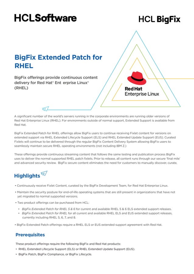 Say Goodbye to Patching Pain Points: BigFix Delivers Continuous Security for RHEL | PDF | Cloud ...