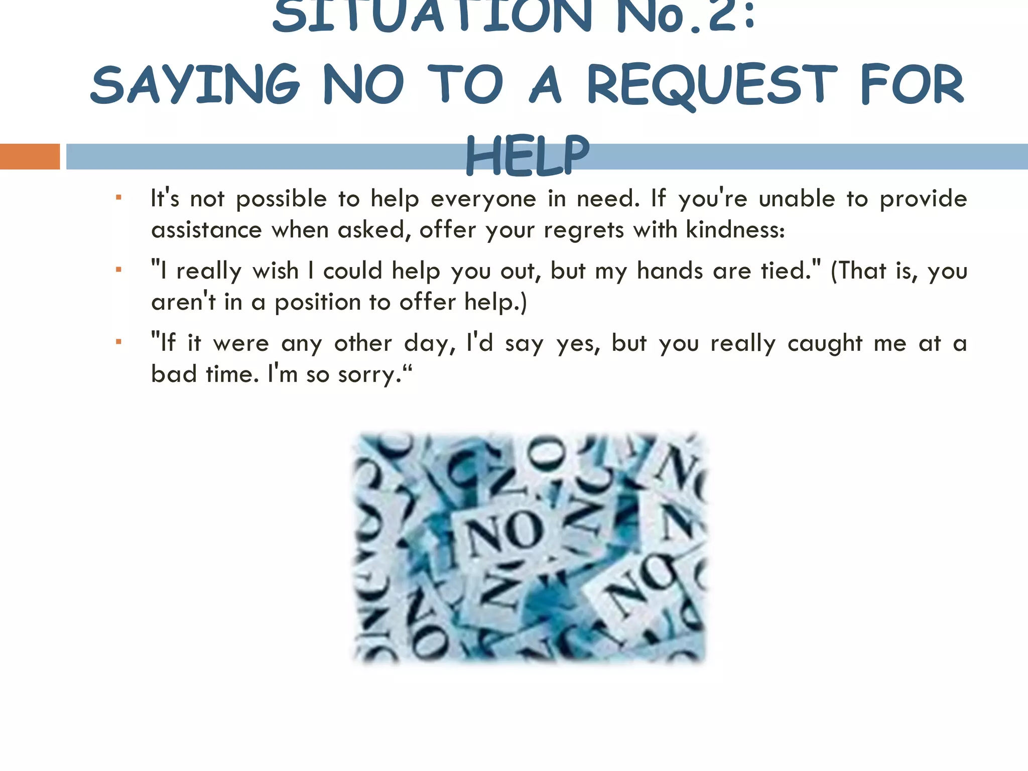 SAYING NO | PPT