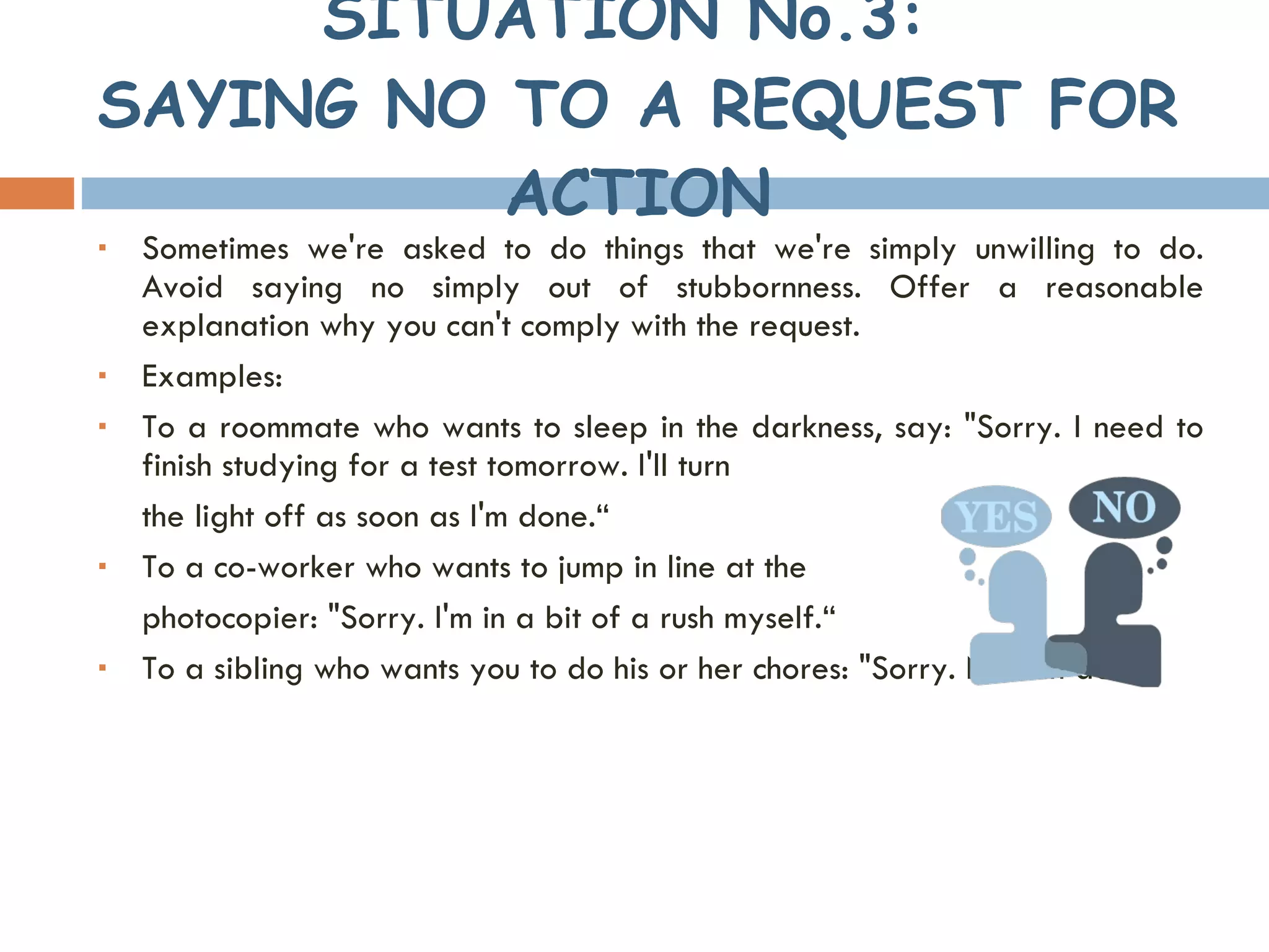 SAYING NO | PPT