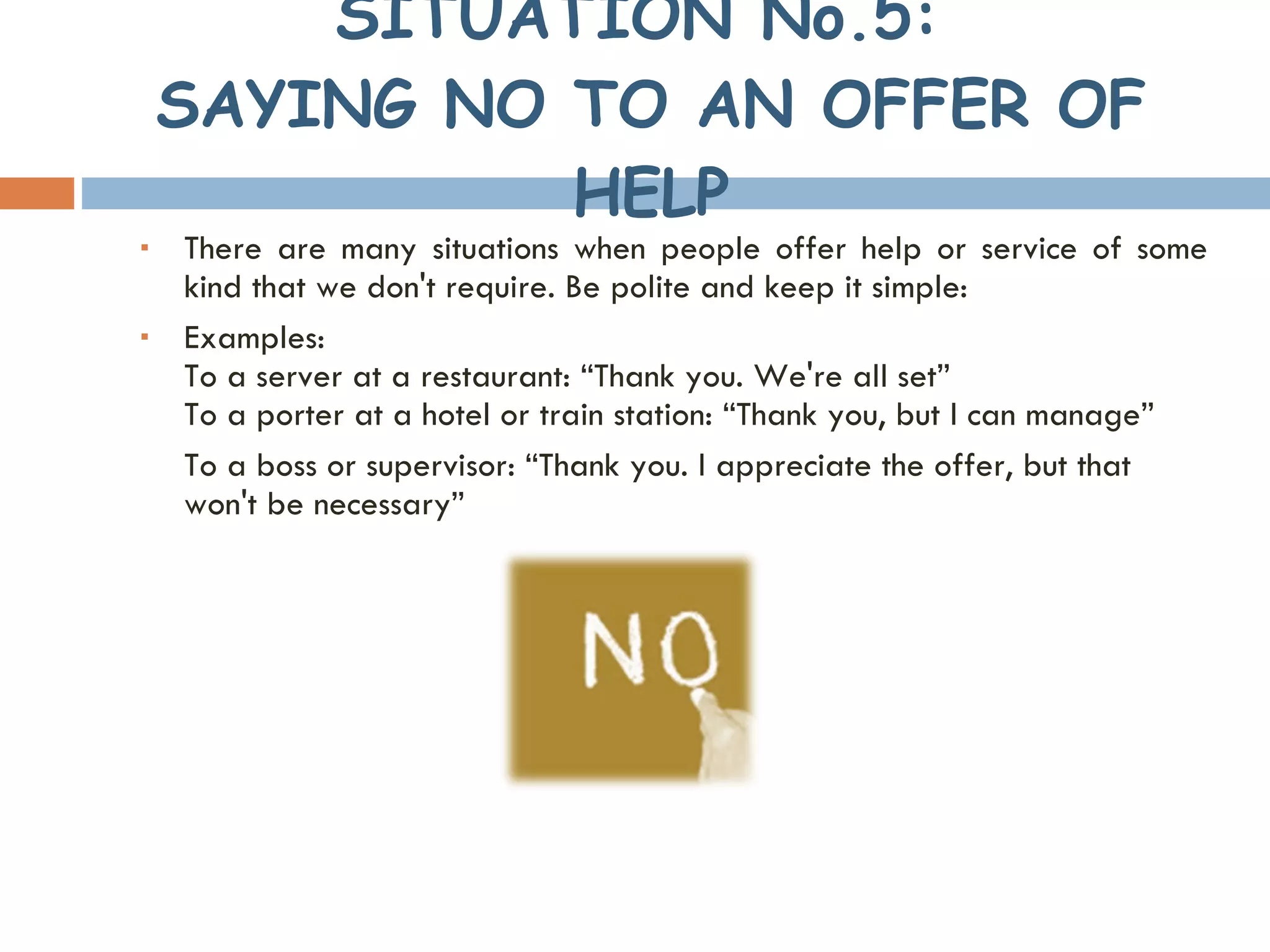 SAYING NO | PPT