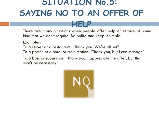 SAYING NO | PPT