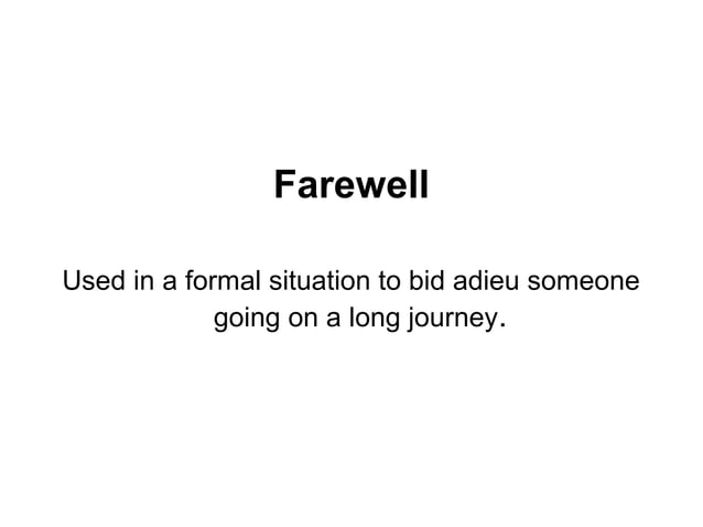Saying "Goodbye" in English | PPT