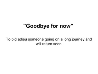 Saying "Goodbye" in English | PPT