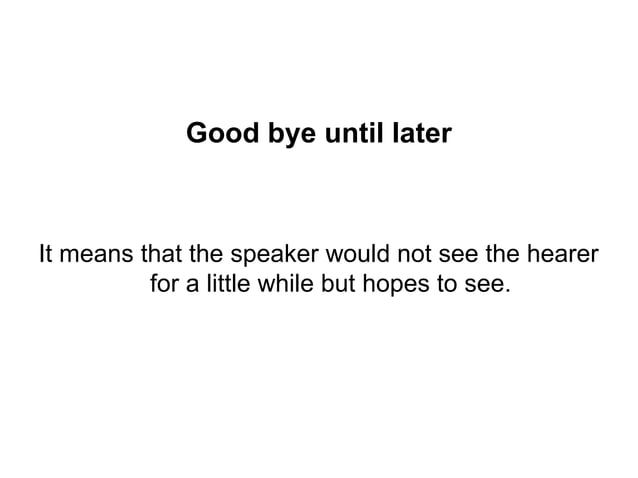 Saying "Goodbye" in English | PPT