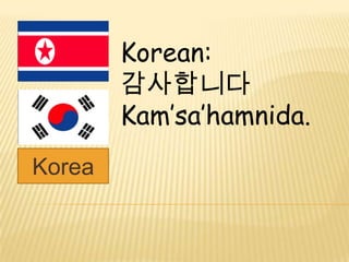 Saying thanks in different languages | PPTX