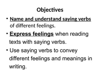 Sayingverbsppt. Students can learn talking verbs | PPT