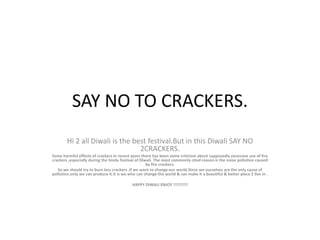 Say no to crackers | PPTX
