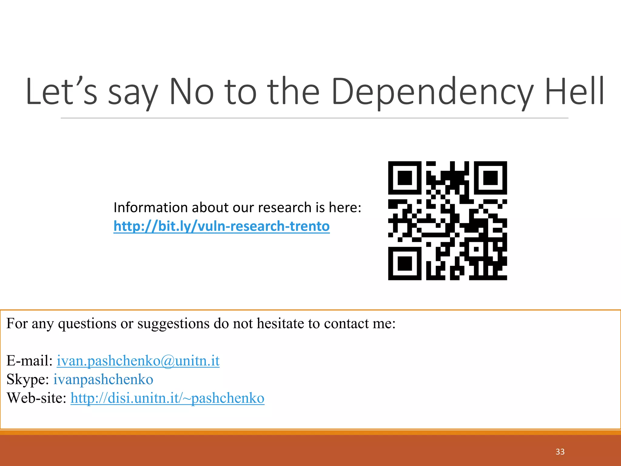 Say No To Dependency Hell | PPT | Free Download