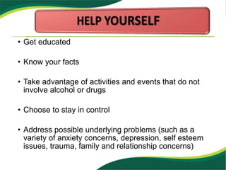 SAY NO TO DRUGS: A presentation that addresses the importance of being ...