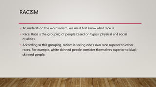 Say no to racism | PPTX