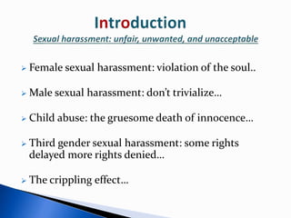 Say NO to sexual harassment | PPSX | Crime & Harmful Acts to ...
