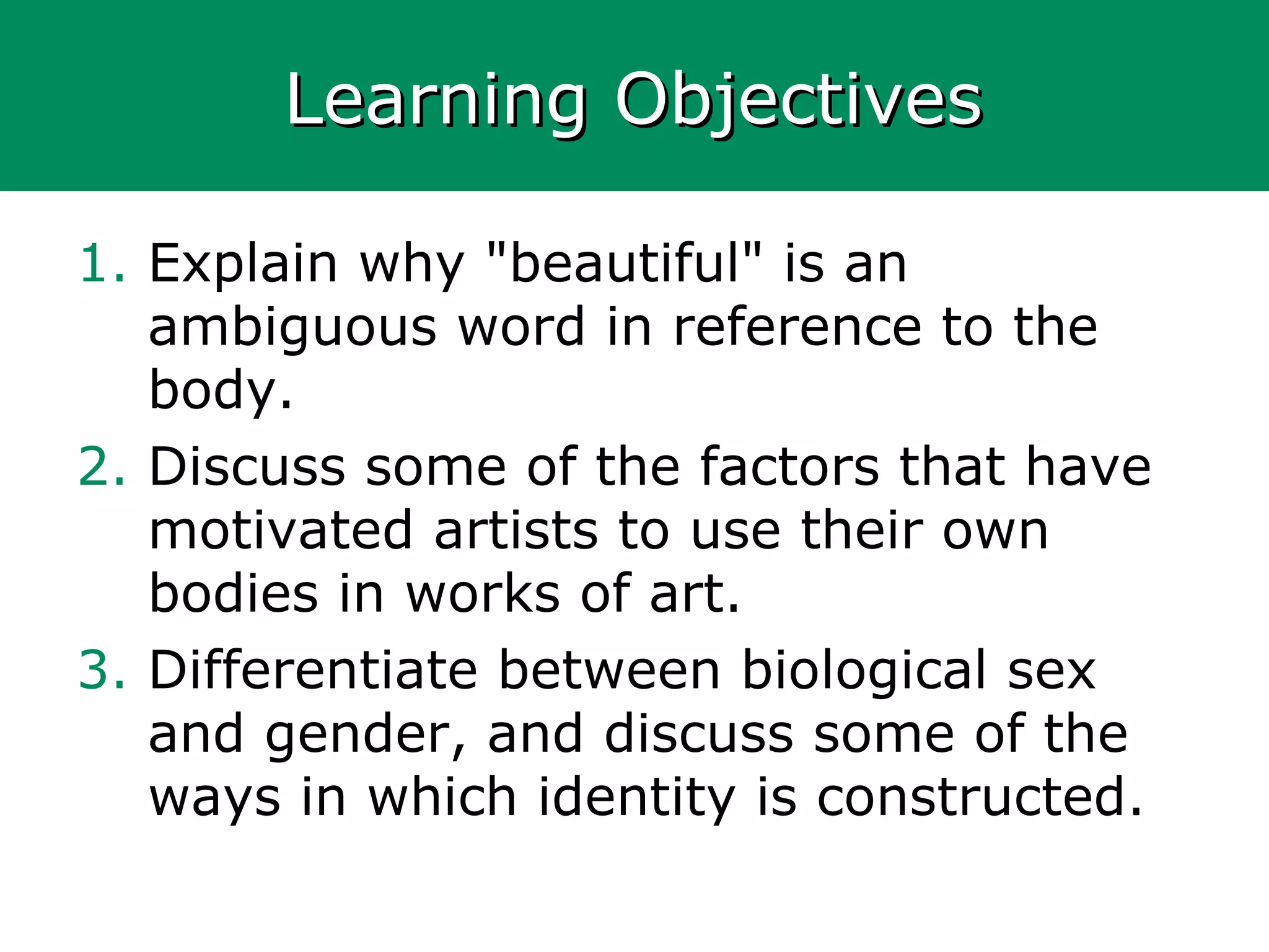 Body, Gender and Identity | PPT