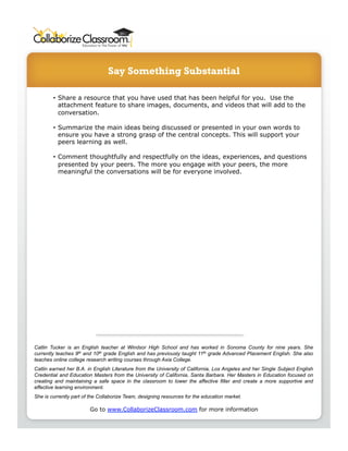 Say Something Substantial | PDF