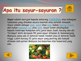 Sayur sayuran | PPTX