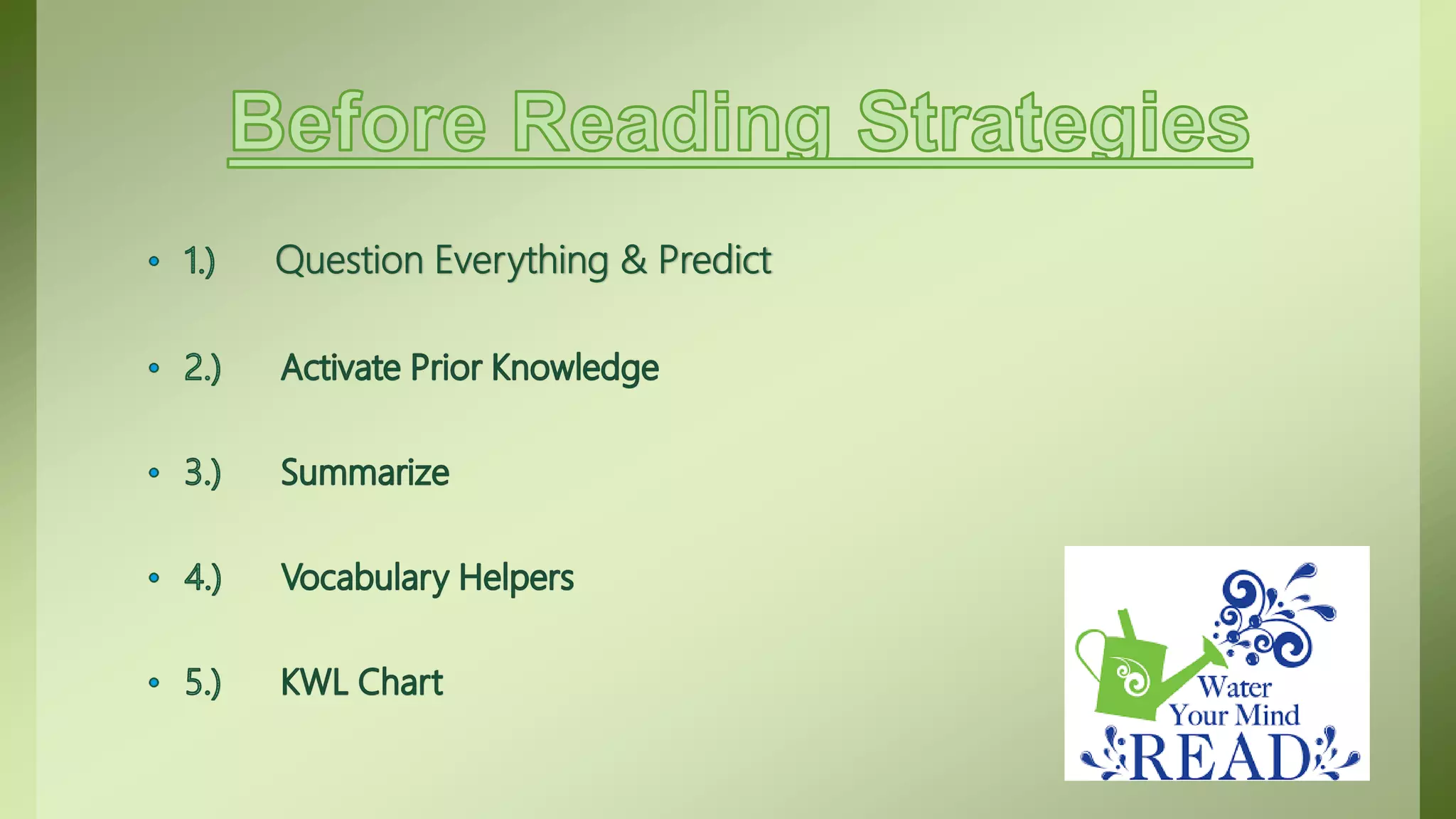 Before, During, and After Reading Strategies | PPTX
