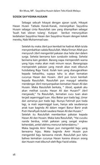 Sayyidina Husain dalam Teks Klasik Melayu | PDF