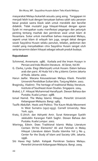 Sayyidina Husain dalam Teks Klasik Melayu | PDF