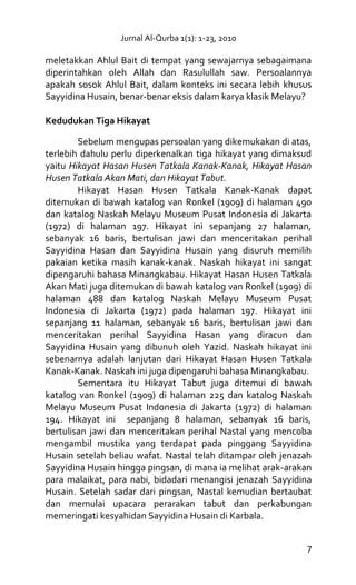 Sayyidina Husain dalam Teks Klasik Melayu | PDF
