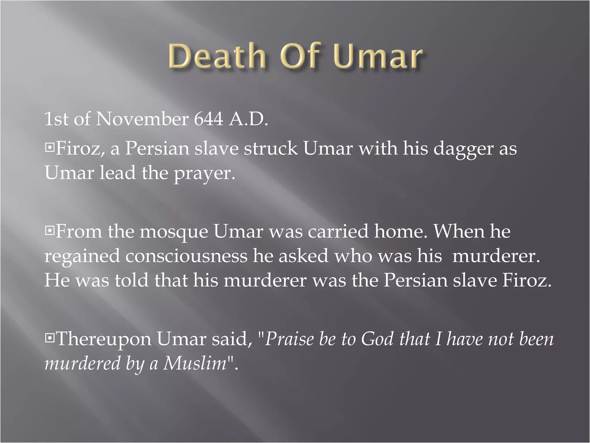Sayyidina 'Umar ibn Khattab | PPT