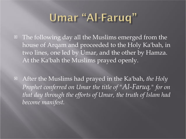 Sayyidina 'Umar ibn Khattab | PPT | Islam | Religion & Spirituality