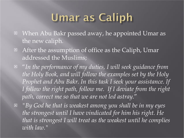 Sayyidina 'Umar ibn Khattab | PPT | Islam | Religion & Spirituality
