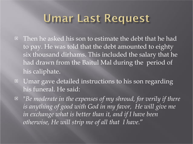 Sayyidina 'Umar ibn Khattab | PPT | Islam | Religion & Spirituality