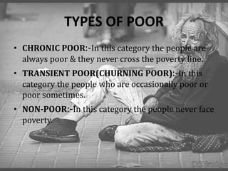POVERTY IN INDIA AND ITS TYPES AND MEASURES | PPT