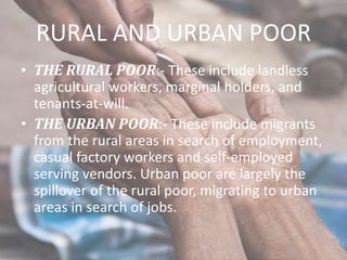 POVERTY IN INDIA AND ITS TYPES AND MEASURES | PPT