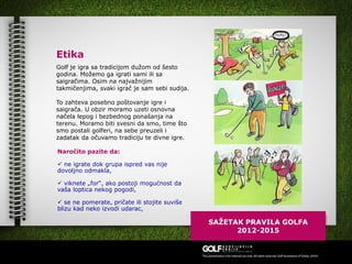 Sažeta pravila golfa | PDF