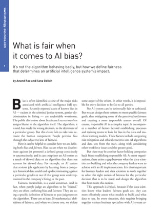 What is fair when it comes to AI bias? | PDF