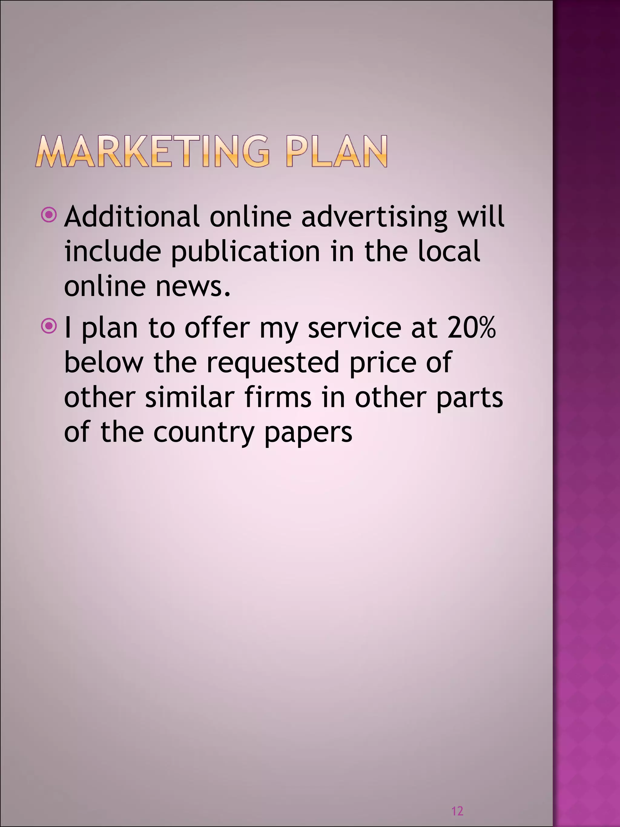 Project Proposal- Sophane Bremner | PPS | Marketing and Advertising | Business