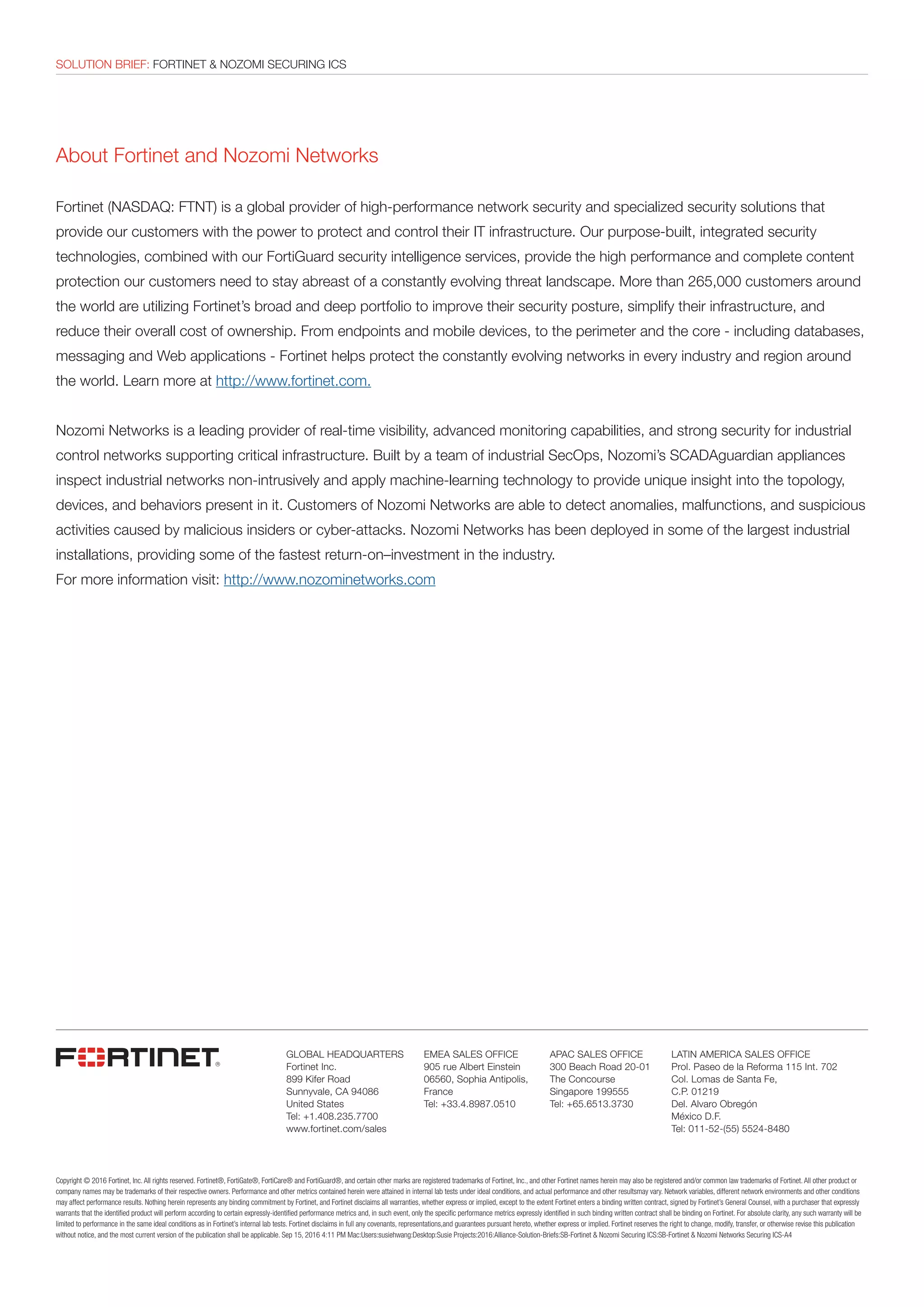 Sb fortinet-nozomi | PDF