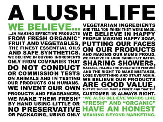 SB'12 - Shama Alexander - LUSH | PDF | Vegetarian Diets | Food & Drink