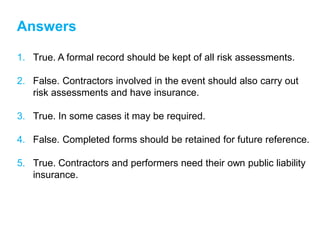 Volunteer guide to event risk assessments: Parkinson's UK volunteer ...