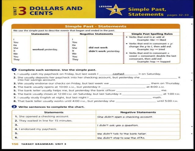 SB 2 Simple Past, Statements | PPT