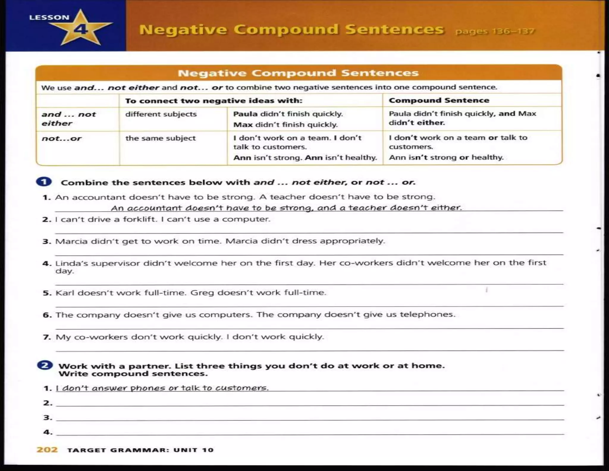 SB 2 Negative Compound Sentences | PPTX