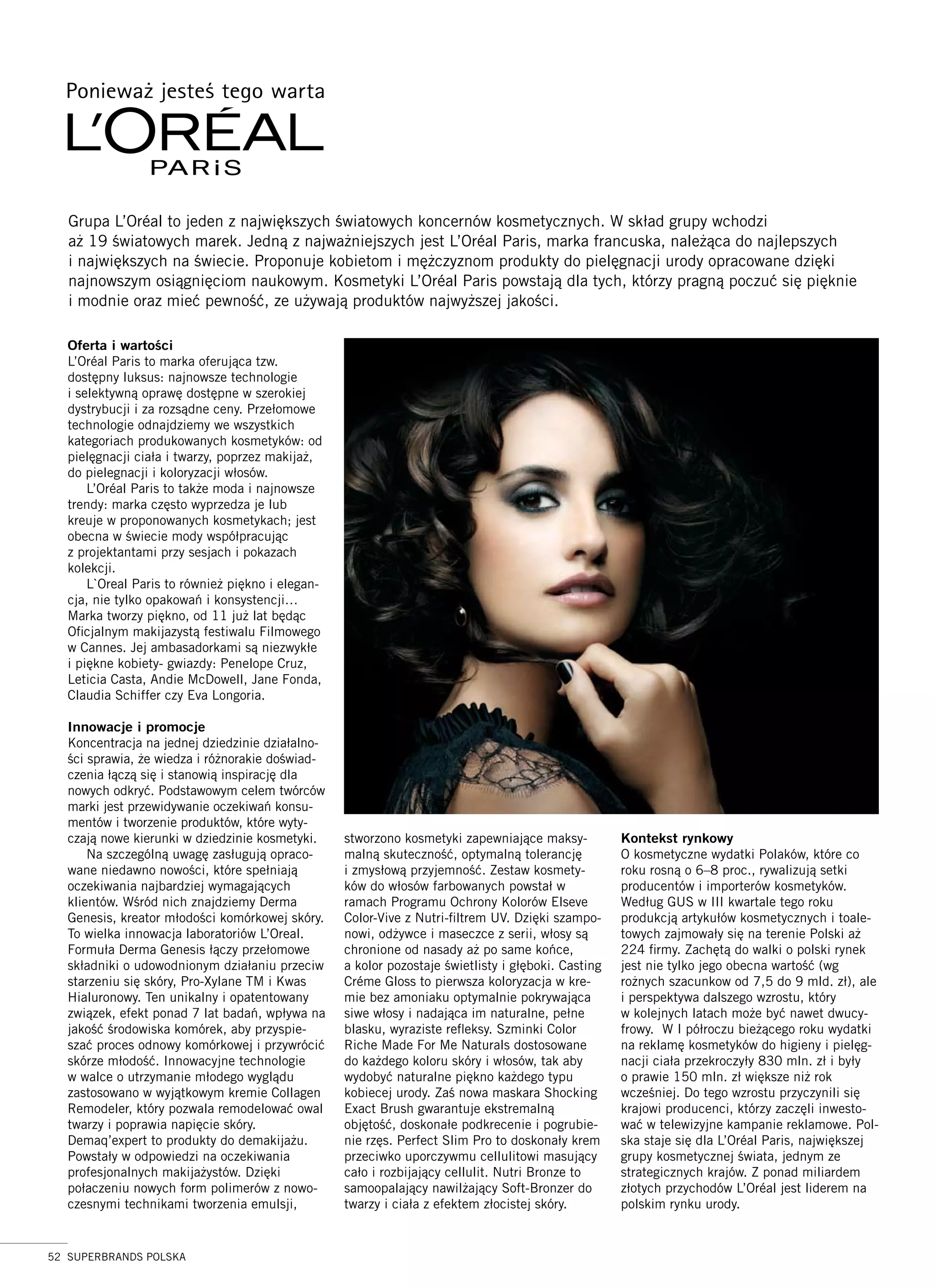 Case study marki L'OREAL PARIS z Albumu Superbrands Polska 2008 | PDF