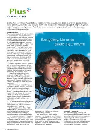 Case study marki Plus z Albumu Superbrands Polska 2008 | PDF