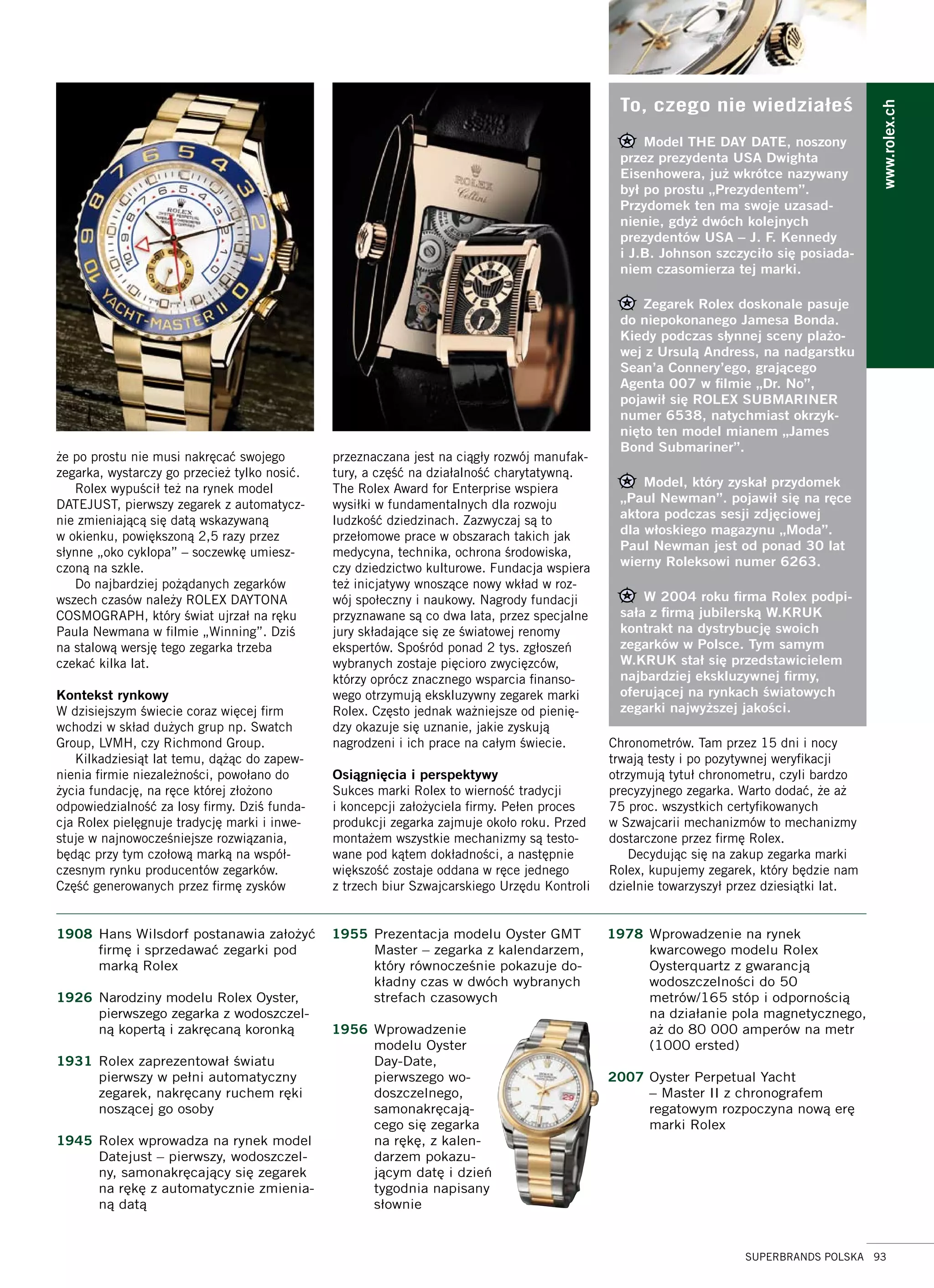 Case study marki ROLEX z Albumu Superbrands Polska 2008 | PDF
