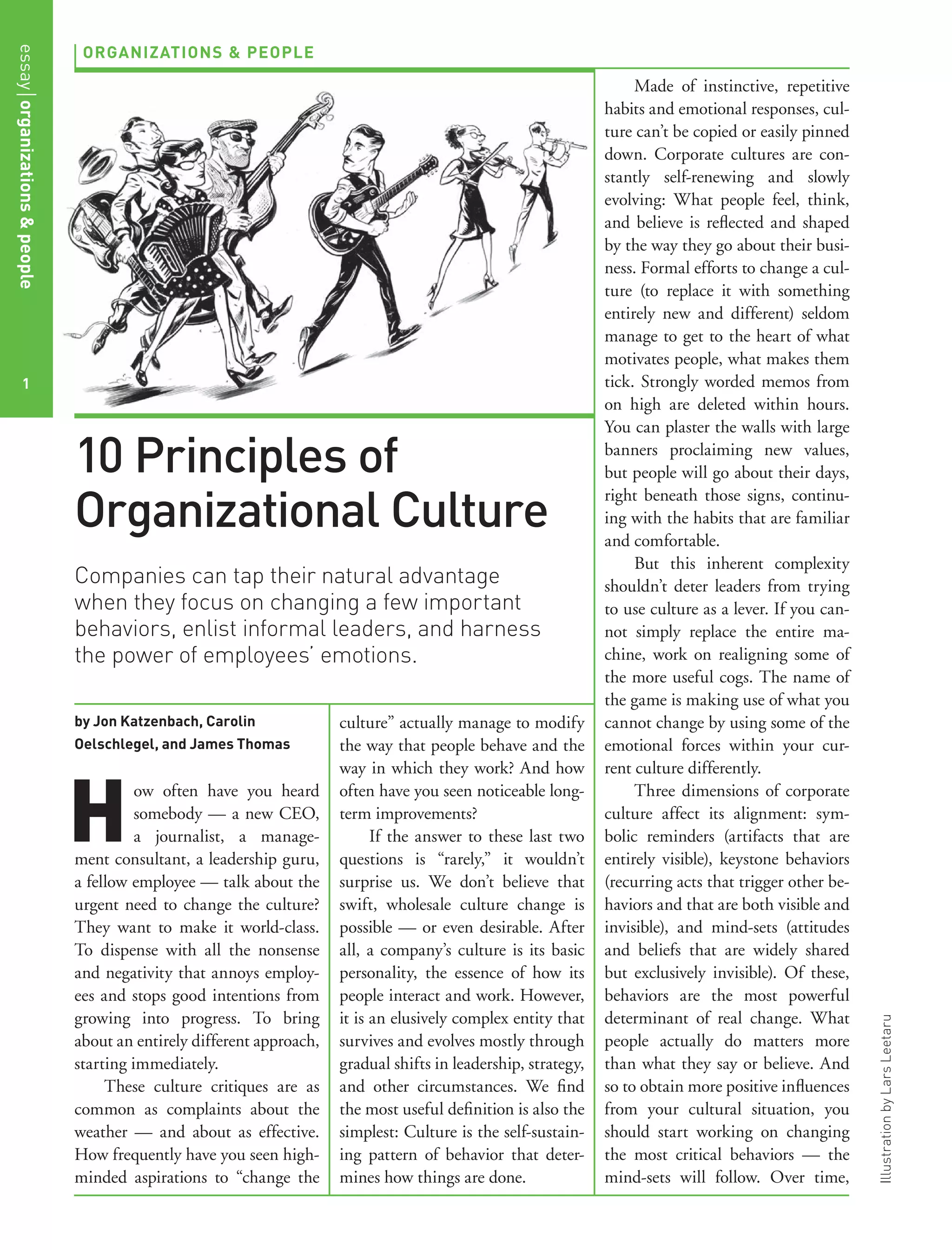 10 Principles of Organizational Culture | PDF
