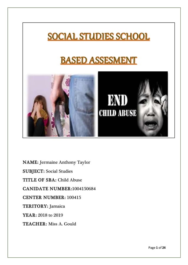 Social Studies SBA | PDF