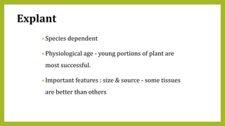 Plant Cell and Tissue Culture | PPTX
