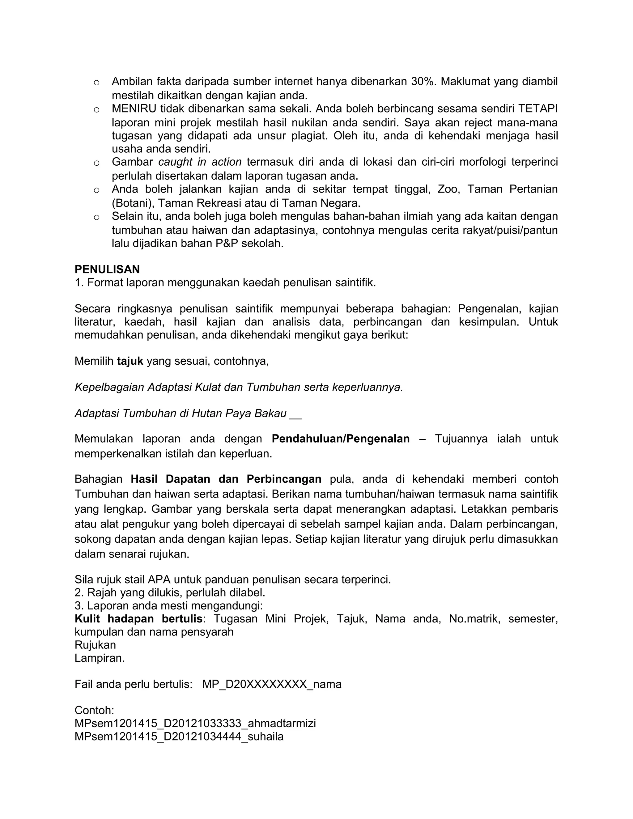 Sba 3023 biodiversiti dan adaptasi | DOC