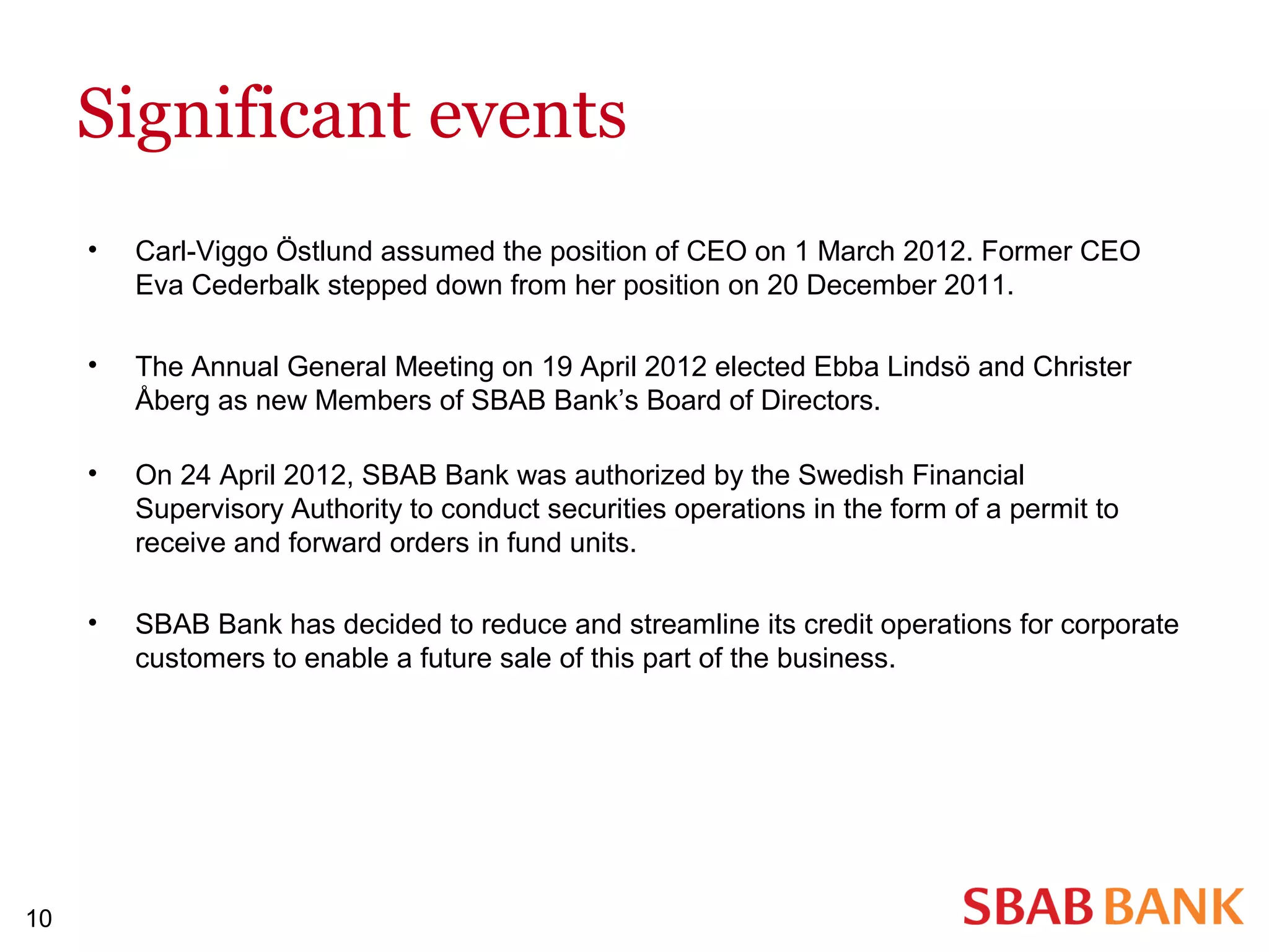 Sbab Bank corporate presentation | PPT | Business Banking & Finance ...