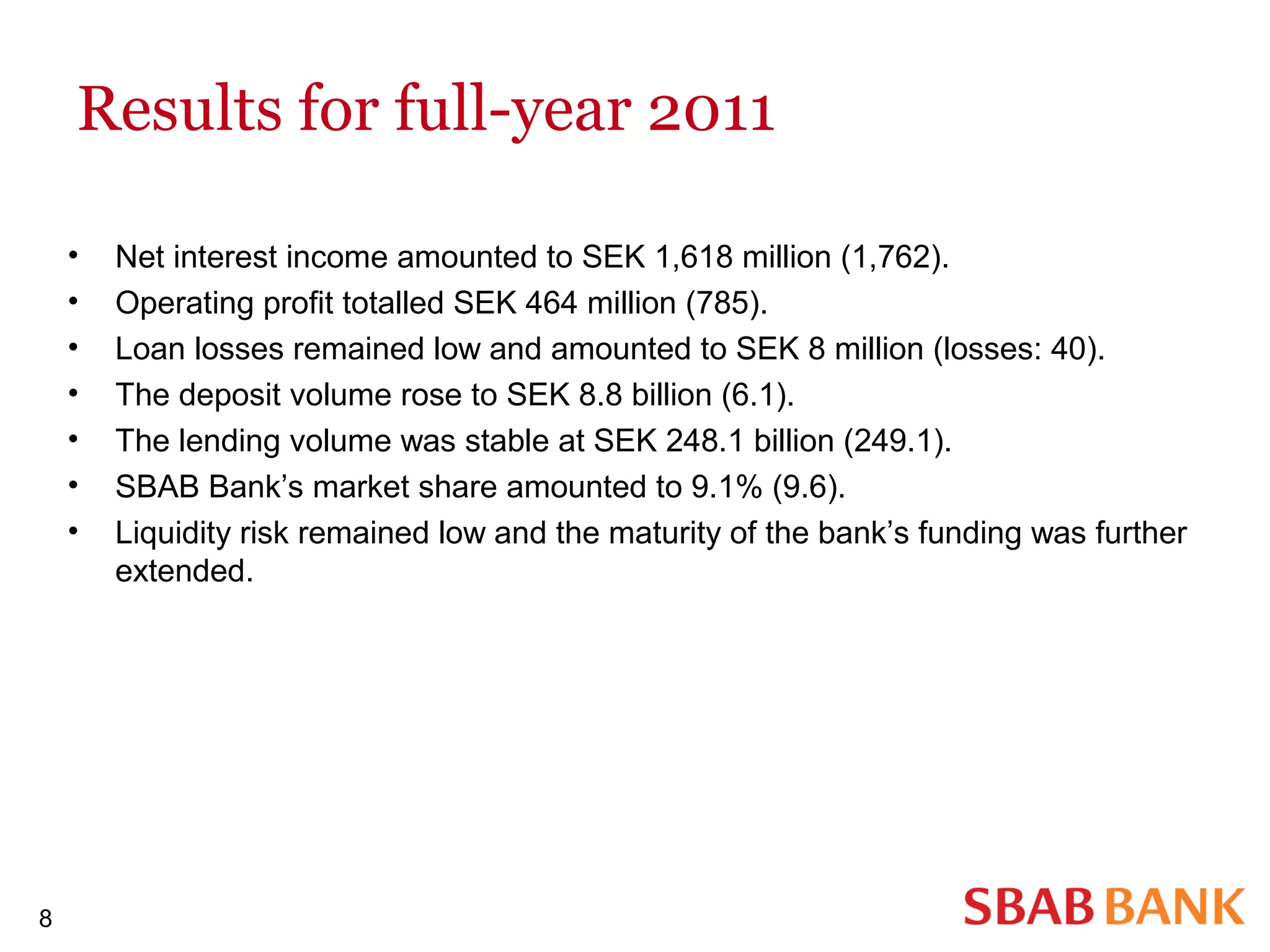 Sbab Bank corporate presentation | PPT | Business Banking & Finance ...