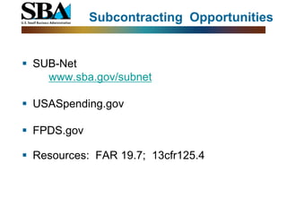 SB Outreach Event (SBA) | PPT