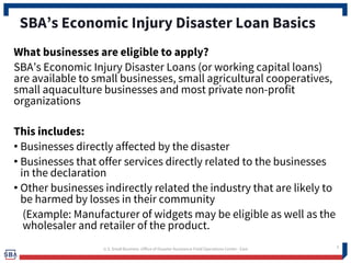SBA Disaster Loan Relief Presentation | PDF