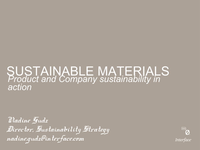 Interface Sustainability Presentation | PPT